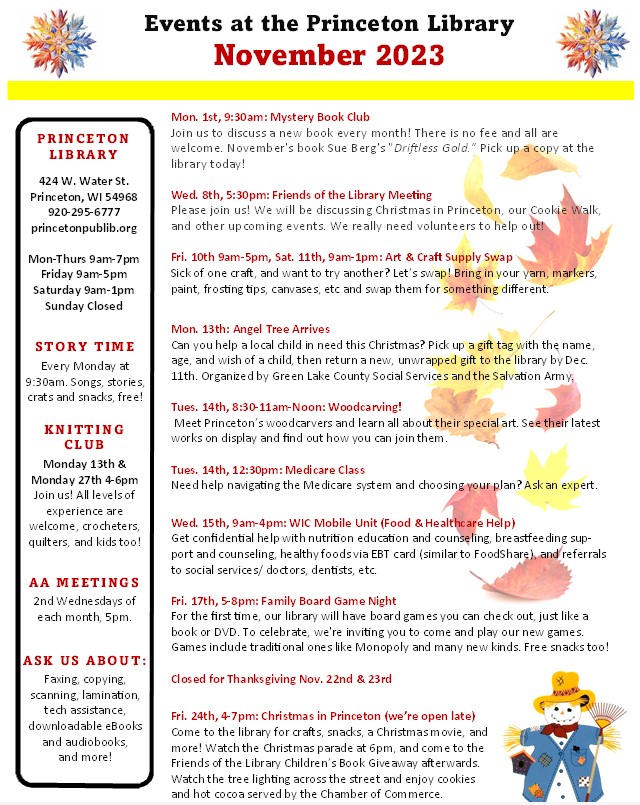 November Events | Princeton Public Library